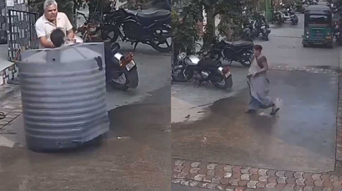 നടന്ന് പോകുന്നതിനിടെ വാട്ടര്‍ ടാങ്ക് തലയില്‍ വീണു! സ്ത്രീക്ക് അദ്ഭുത ...