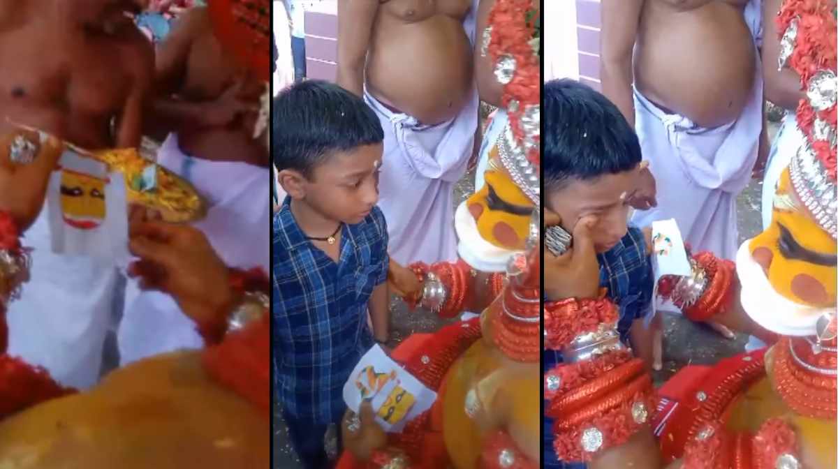 ചിത്രം വരച്ച കുഞ്ഞിനെ ചേർത്ത് പിടിച്ച് മുത്തപ്പൻ | Muthappan embraces ...