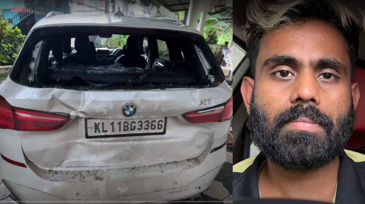 ബിഎംഡബ്ല്യൂവിന് പിന്നിലേക്ക് ലോറി ഇടിച്ചുകയറി; പൊലീസുകാരില് ...