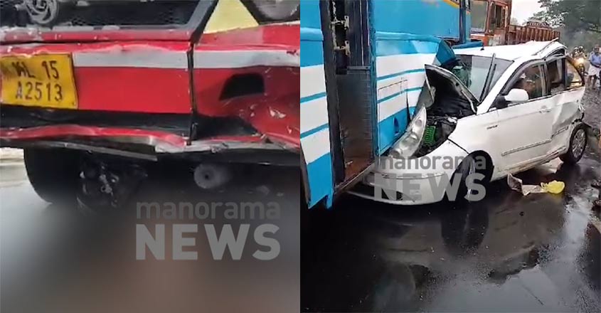 Alappuzha Aroor Accident | അരൂരില്‍ കെഎസ്ആര്‍ടിസി ബസ് നിയന്ത്രണംവിട്ട് ഒട്ടേറെ വാഹനങ്ങളിലിടിച്ചു ...