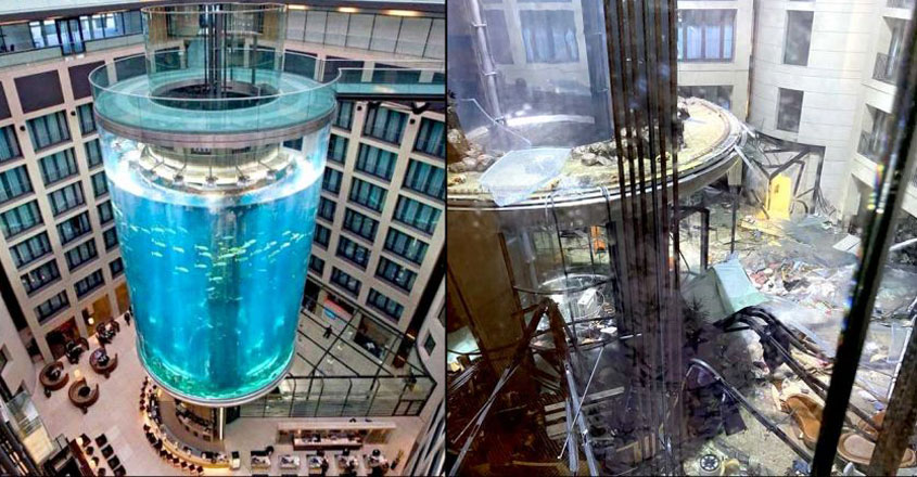 82-foot aquarium burst; 10 lakh liters of water and 1500 fish in the ...